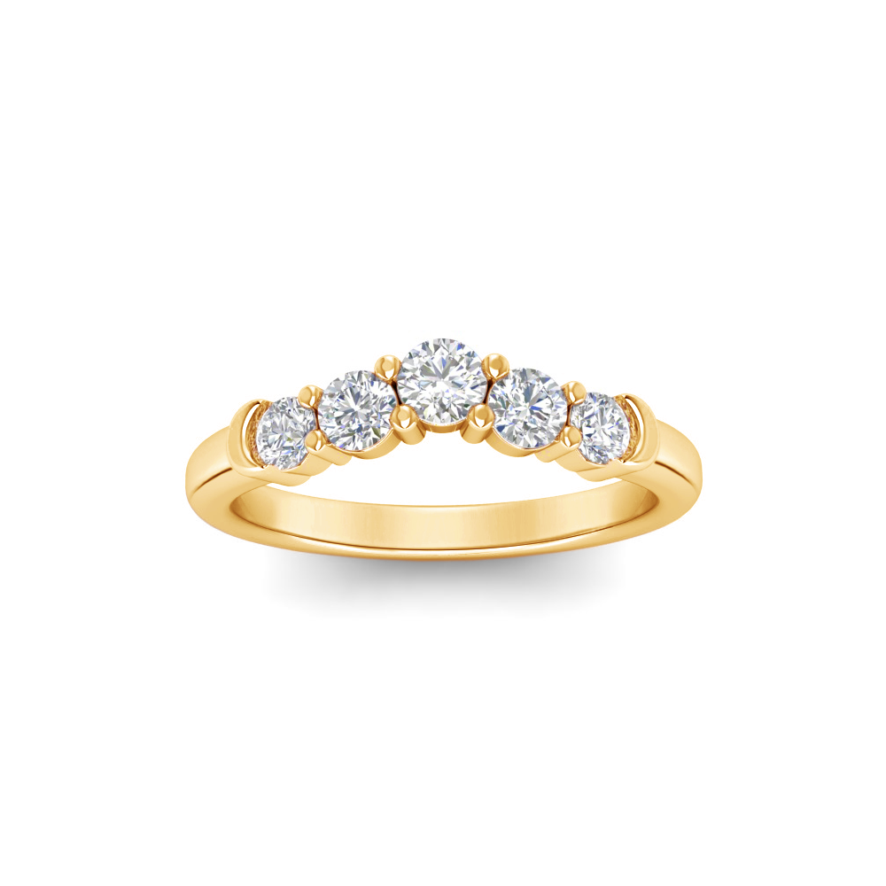 Lab Diamond Luxe Prong Set Curved Band