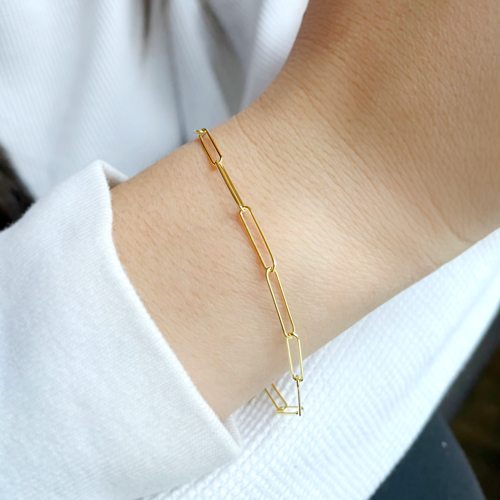 Sterling Silver Paperclip Bracelets for Women | Gold Paperclip ...
