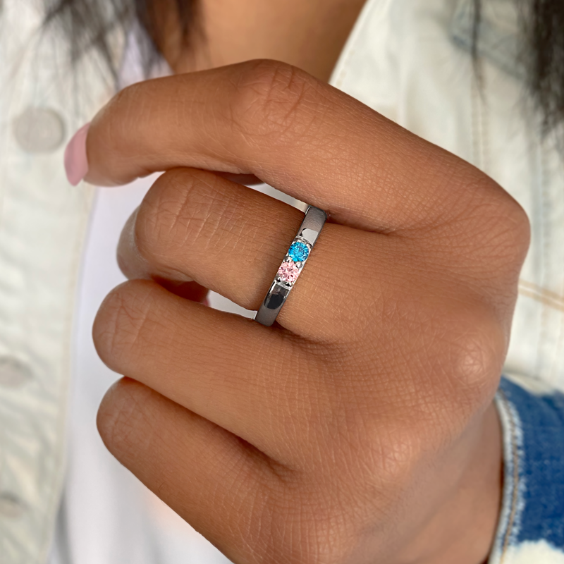 2 Stone Birthstone Ring