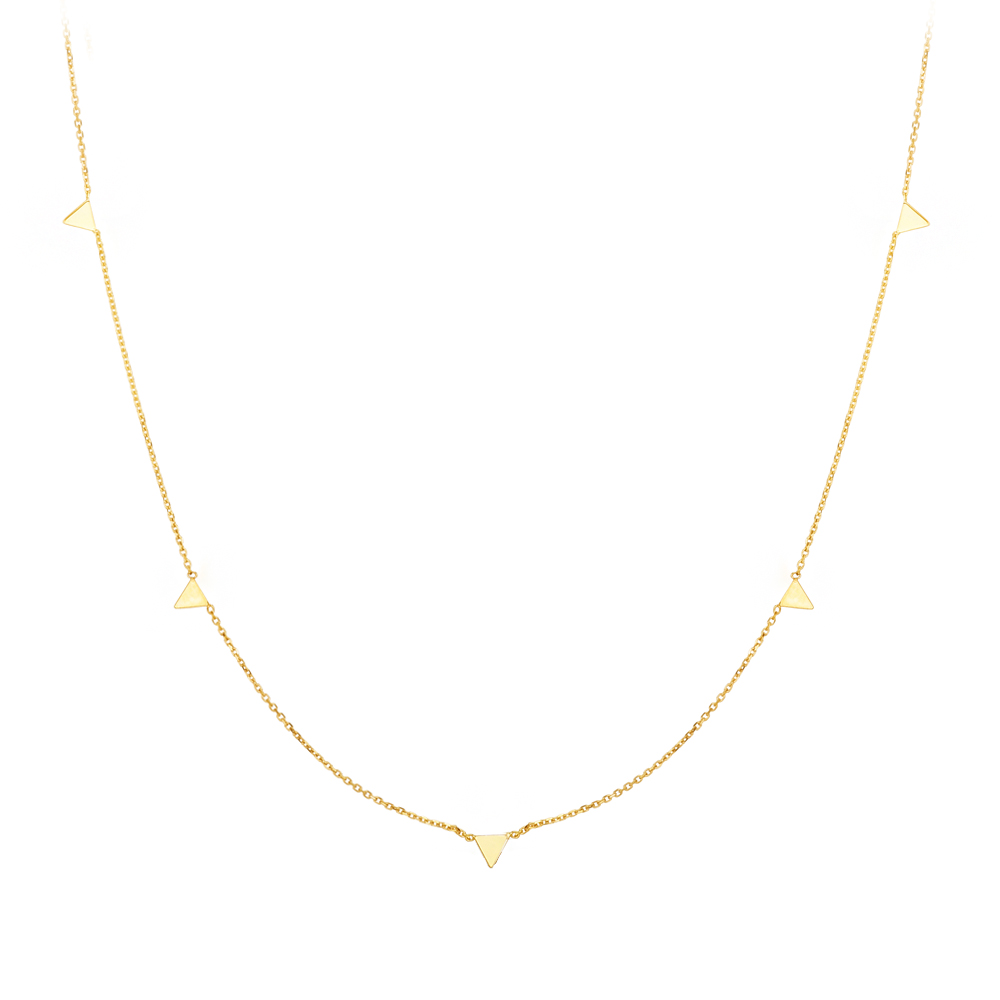 Gold Triangle Spike Necklace