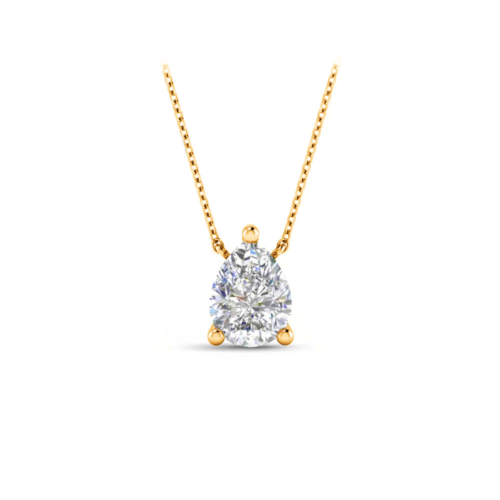 1 Ct Pear Lab Diamond Solitaire Pendant Necklace