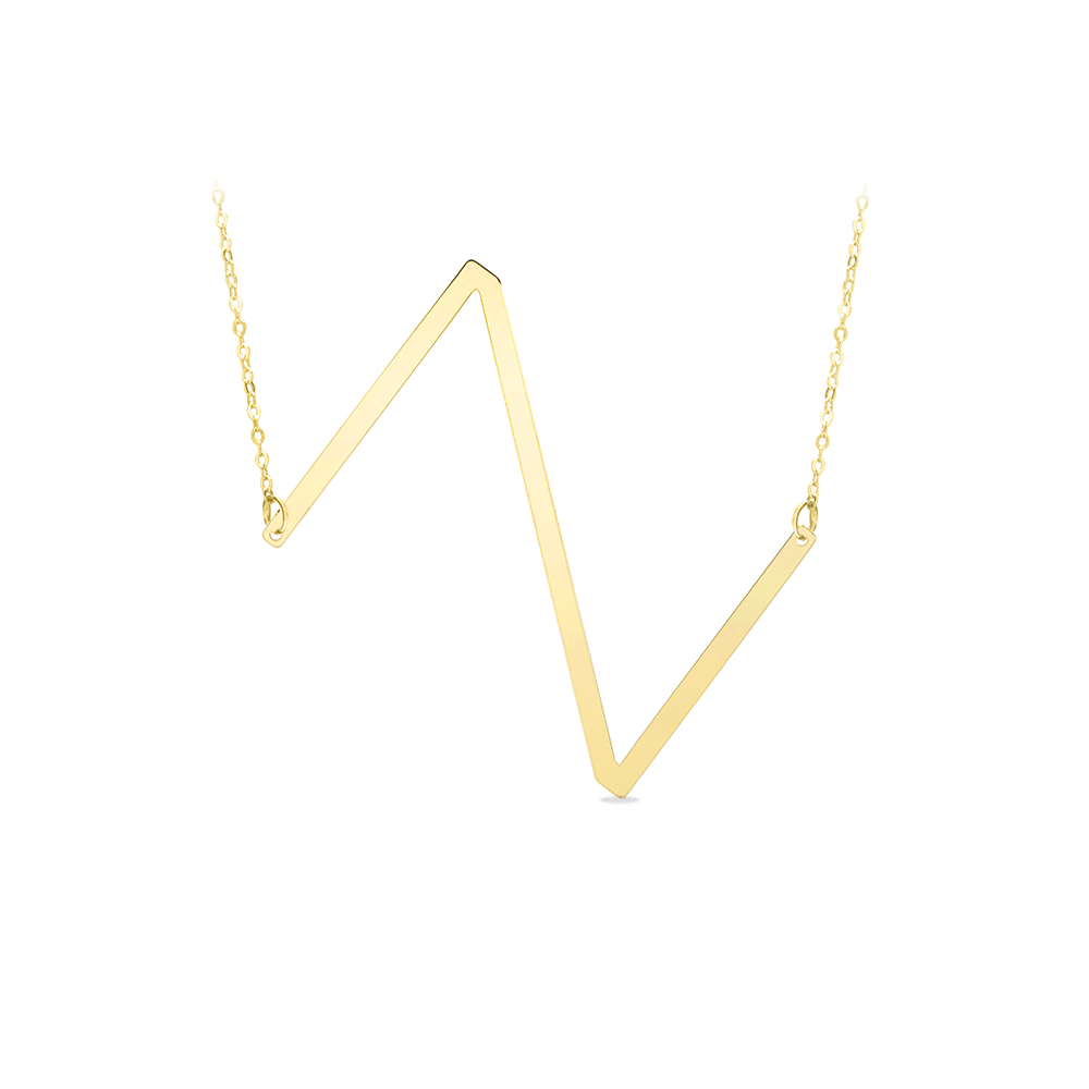 Large Gold Initial Necklace Z