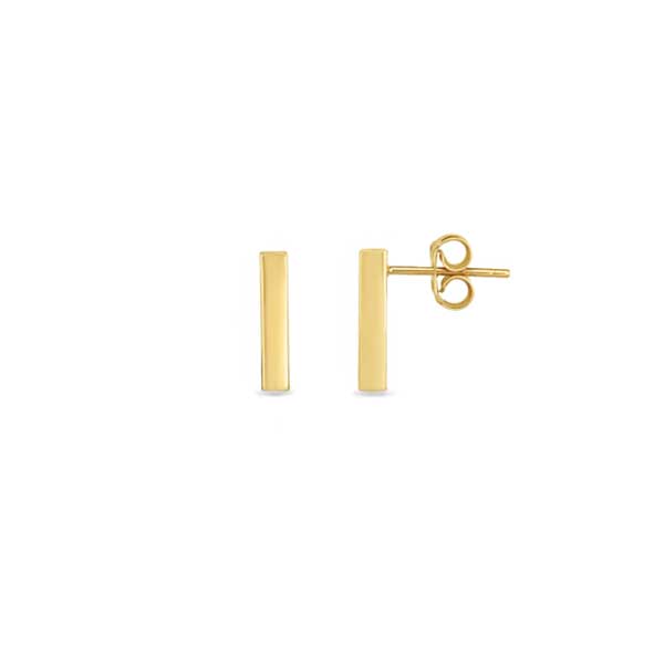 Gold Bar Stud Earrings