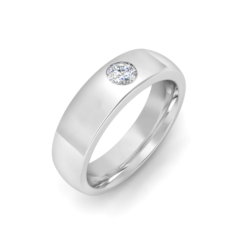 Moissanite Classic Men's Wedding Band