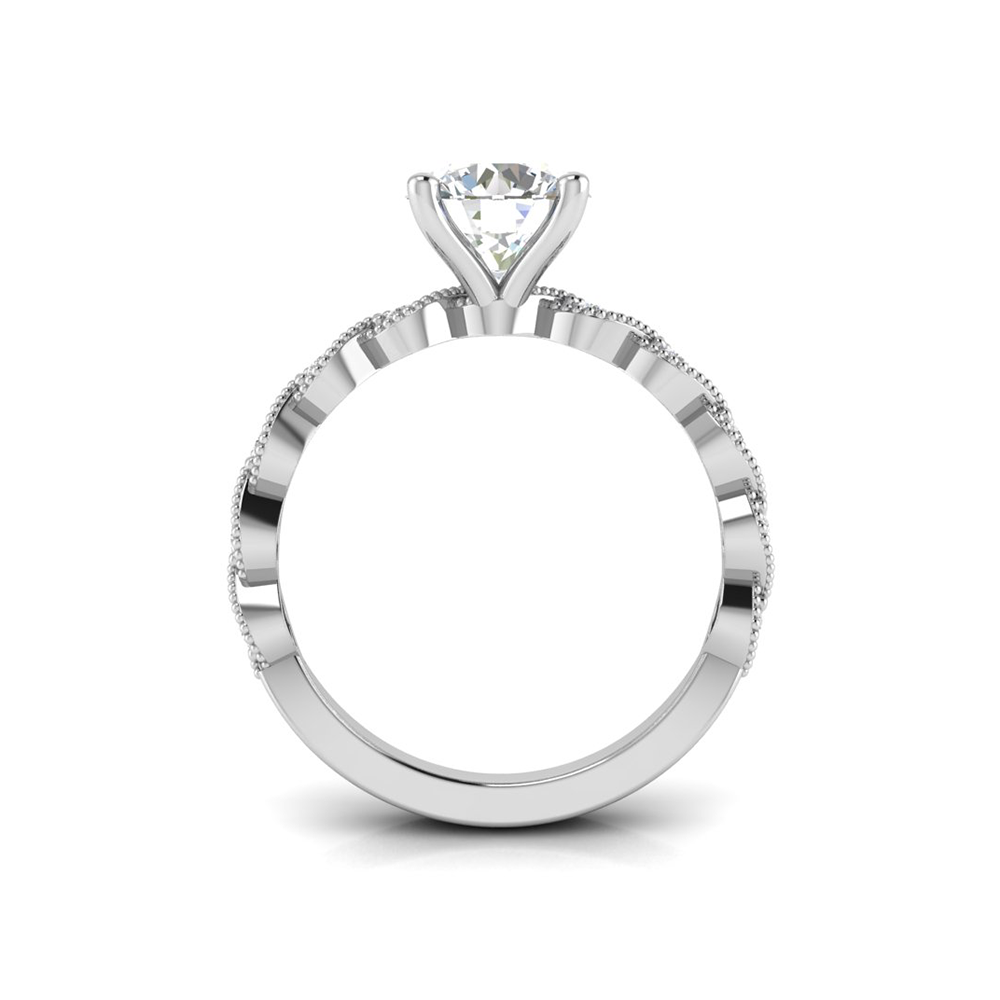 Infinity Milgrain Personalized Engagement Ring Stack