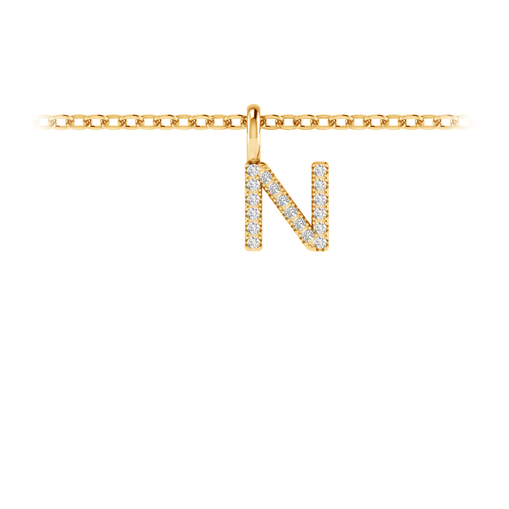 Pavé Letter Charm N