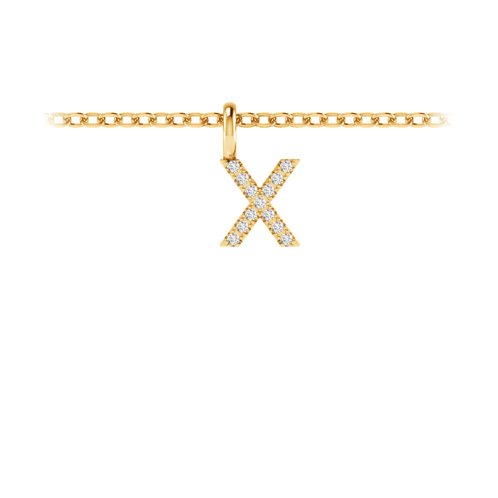 Pavé Letter Charm X