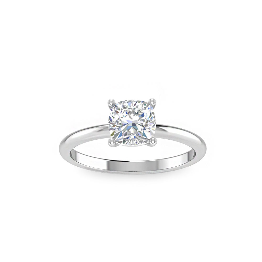 1 Ct Cushion Diamond Solitaire Engagement Ring