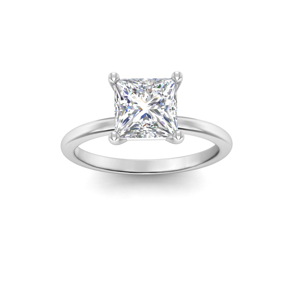 2 Ct Princess Moissanite Solitaire Engagement Ring