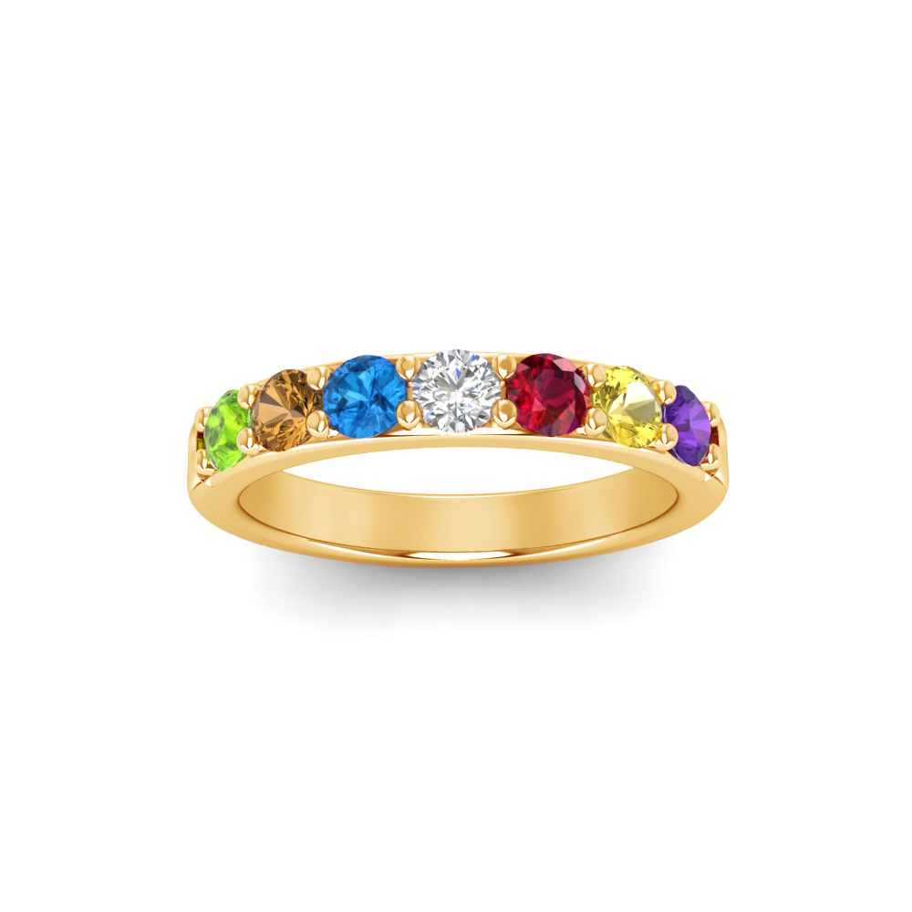 7 Stone Birthstone Ring