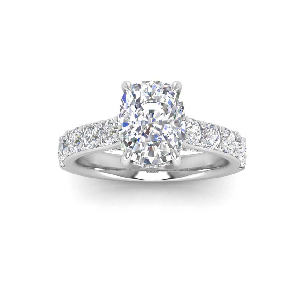 3 Ct Elongated Cushion Lab Diamond & 0.98 Ctw Lab Diamond Lux Gala ...