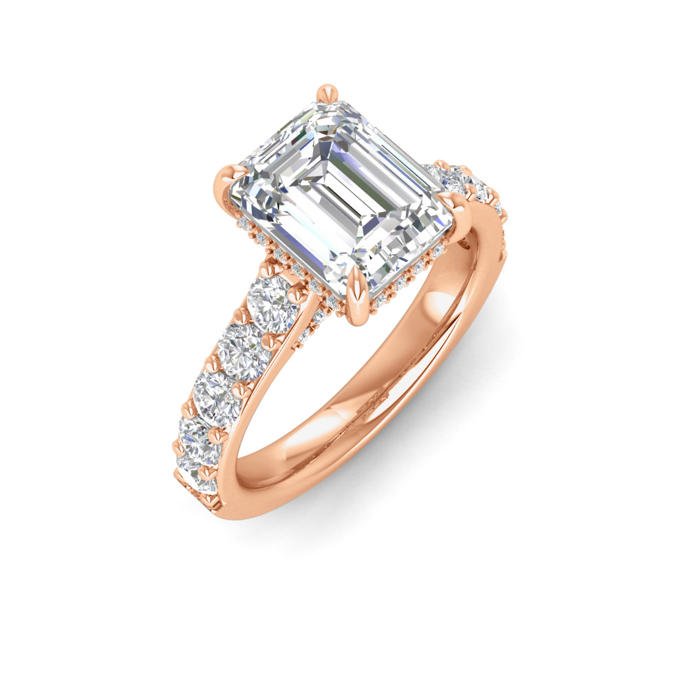 2 Ct Emerald Lab Diamond & 0.98 Ctw Lab Diamond Lux Gala Hidden Halo ...