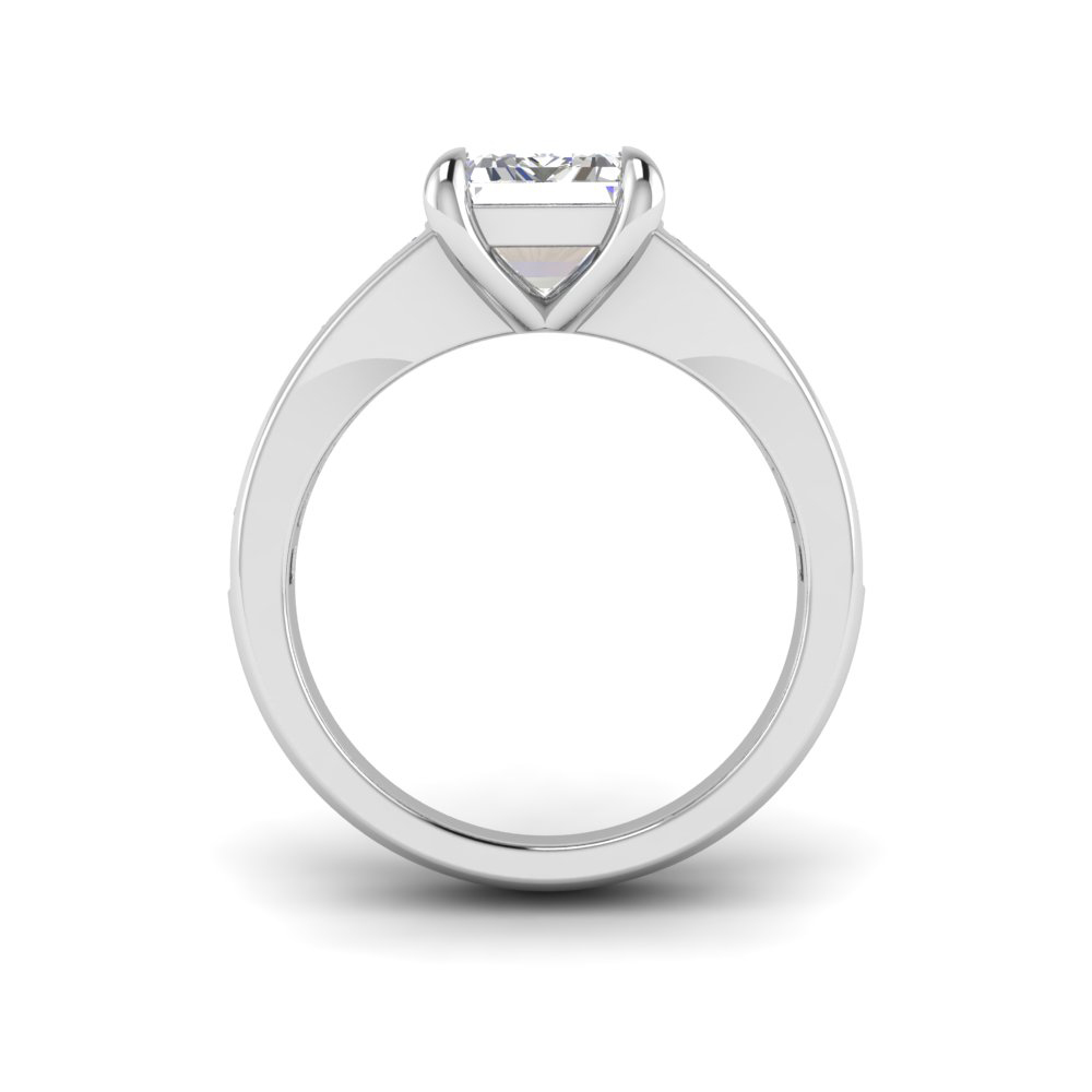 4 Ct Radiant Lab Diamond Wide Baguette Cut Engagement Ring