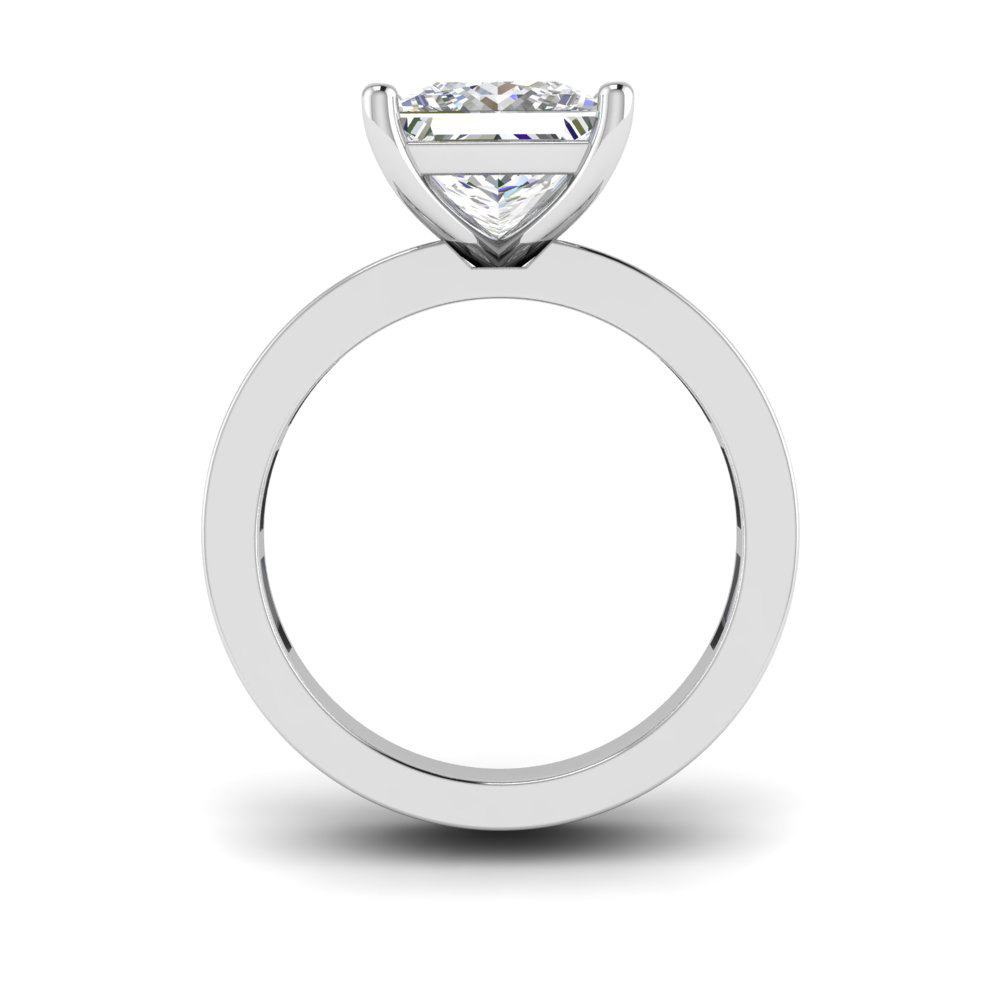 6 Ct Princess Lab Diamond Channel Set Baguette Engagement Ring
