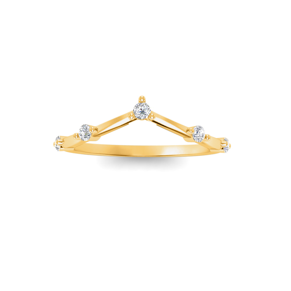 Dainty Round Colorless Lab Diamond Thin Curved Ring