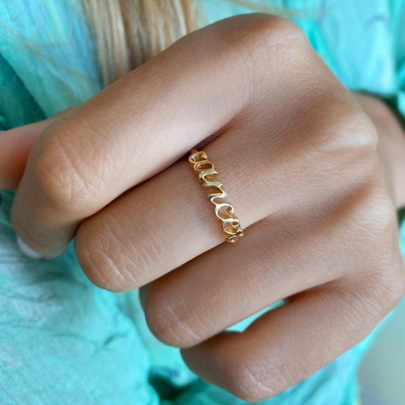 Zodiac Script Ring - Cancer