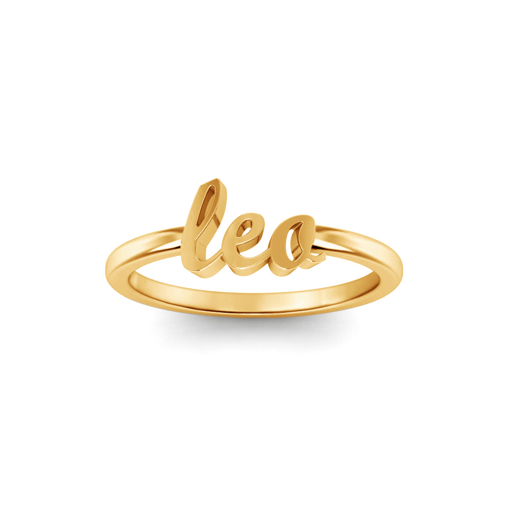 Zodiac Script Ring - Leo