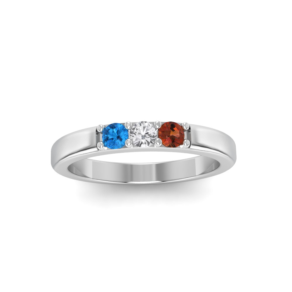 3 Stone Birthstone Ring