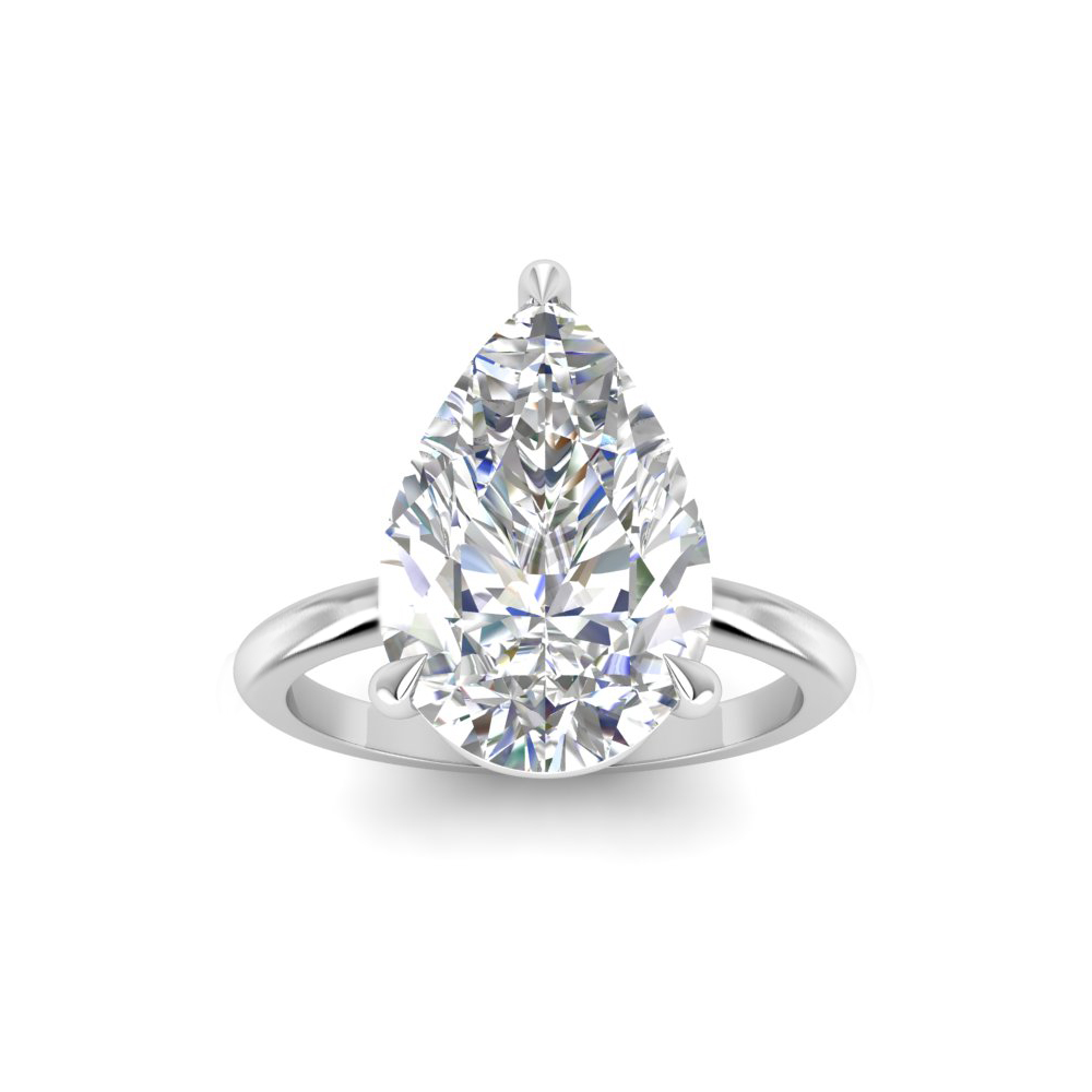 5 Ct Pear Moissanite Solitaire Ring