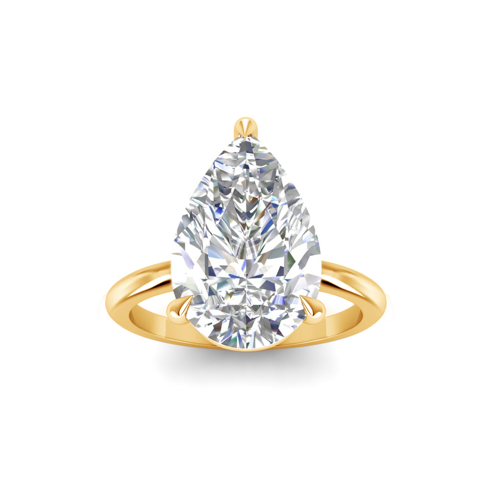 5 Ct Pear CZ Solitaire Ring