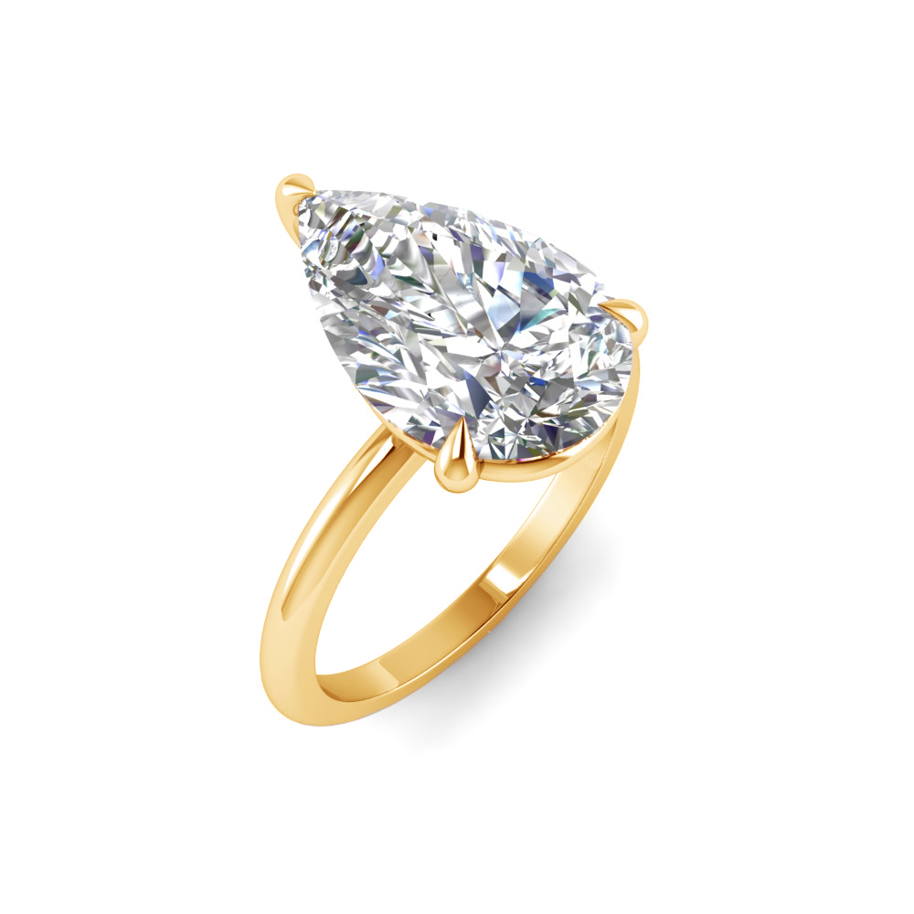 5 Ct Pear CZ Solitaire Ring