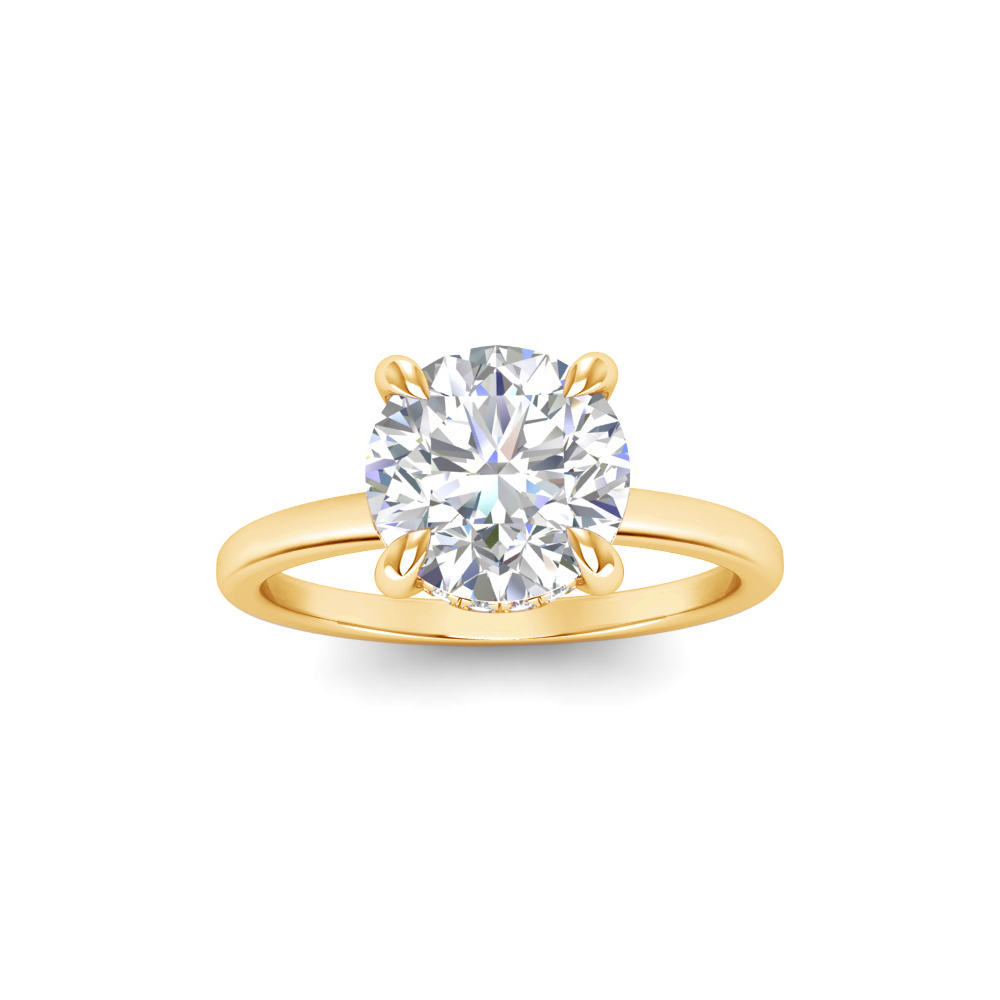 3.10 Ctw Round CZ Hidden Halo Engagement Ring