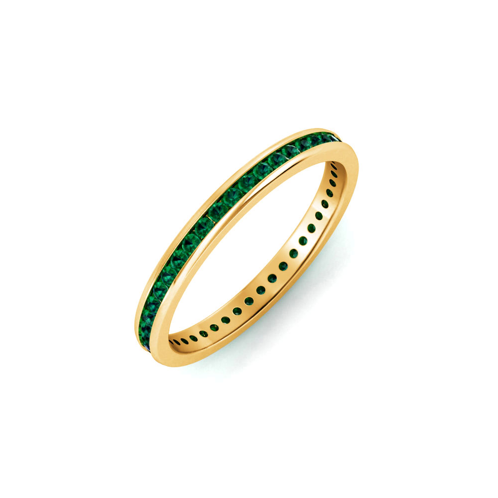 .50 Ctw Emerald Channel Set Birthstone Eternity Ring